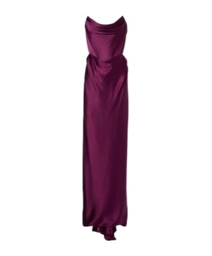 VIVIENNE WESTWOOD Galaxy Draped Crêpe Satin Bustier Gown - Red