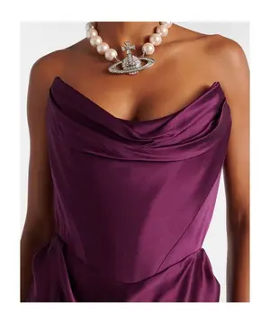 VIVIENNE WESTWOOD Galaxy Draped Crêpe Satin Bustier Gown