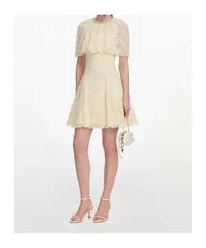 SELF-PORTRAIT Lace Cape Mini Dress