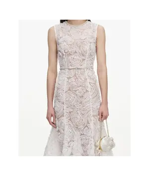 SELF-PORTRAIT Tulle Lace Midi Dress