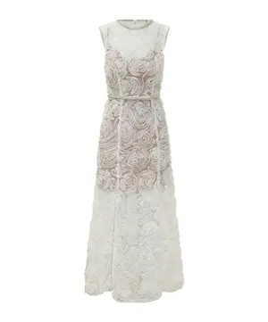 SELF-PORTRAIT Tulle Lace Midi Dress