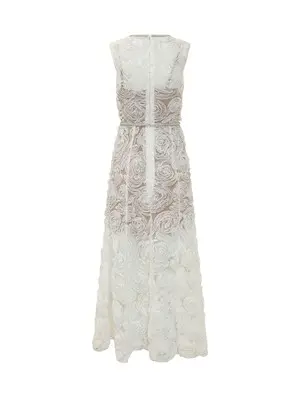 SELF-PORTRAIT Tulle Lace Midi Dress