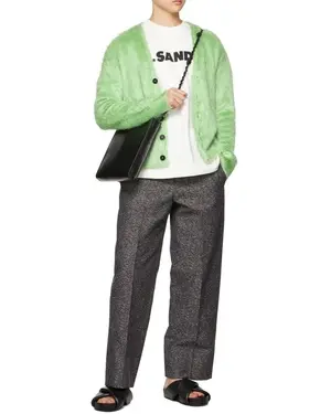 JIL SANDER Logo Embossed Braided Strapped Shoulder Bag