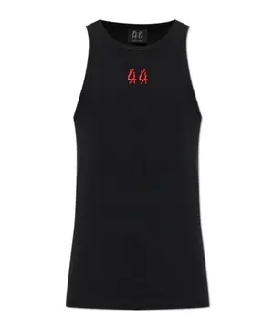 44 LABEL GROUP Embroidered Sleeveless Top - Black