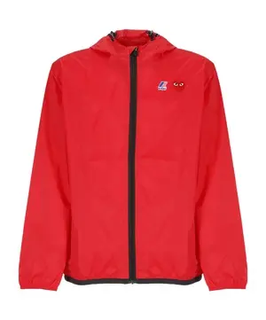 Play Comme Des Garcon Long-sleeved Hooded Jacket - Red