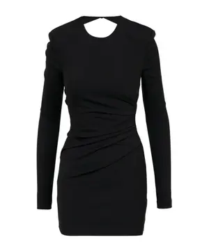 ANIYE BY Round Neck Long Sleeve Dress - Black