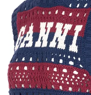 GANNI Striped Knitted Vest