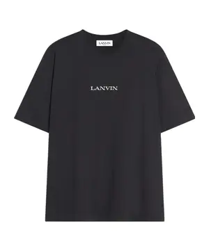 LANVIN Logo Embroidered Crewneck T-shirt - Black