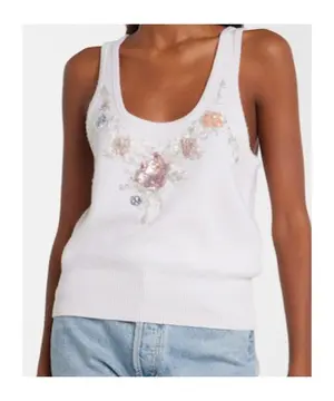 Rabanne Sequined Wool And Cashmere Top
