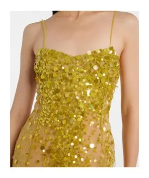 Attico Sequined Sheer Mesh Gown