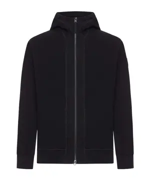 Stone Island Compass Patch Zip-up Hoodie - Black