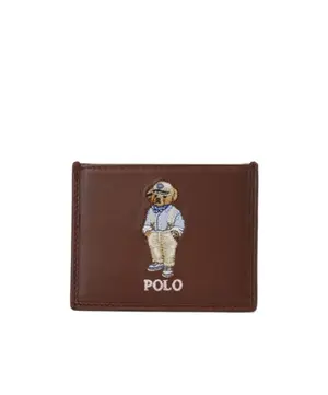 Ralph Lauren Logo-embroidered Leather Cardholder - Brown