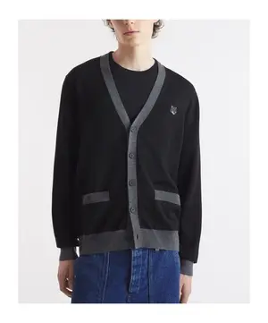 Maison Kitsuné Bold Fox Head Patch V-neck Cardigan