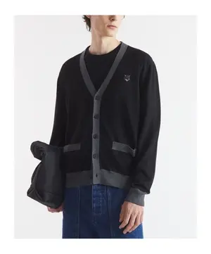 Maison Kitsuné Bold Fox Head Patch V-neck Cardigan