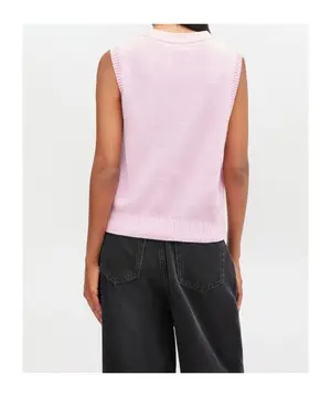 GANNI Puppy Print Knit Vest - Pink