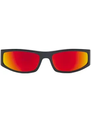 COURREGES Courrèges Eyewear Tech Sunset Wraparound Frame Sunglasses - Black