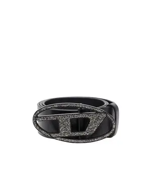 DIESEL® Oval D-ring Buckle Belt - Black