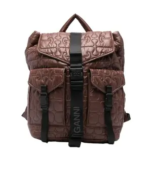 GANNI Quilted Backpack - Tan