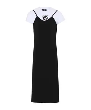 Dkny Logo-print Dress - Black