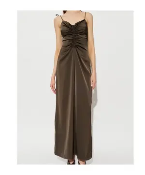 ROTATE BY BIRGER CHRISTENSEN V-neck Slip Maxi Dress