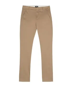 DONDUP Cuffed Straight Leg Pants - Brown