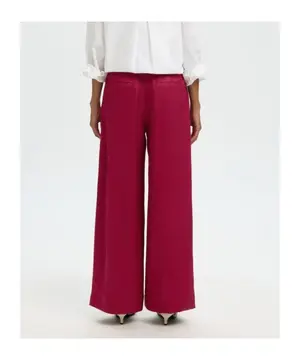 SELECTED Wide Fit Linen-blend Trousers