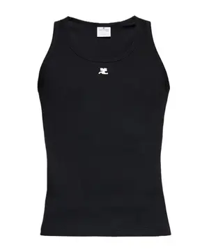 COURREGES Crew Neck Vest - Black