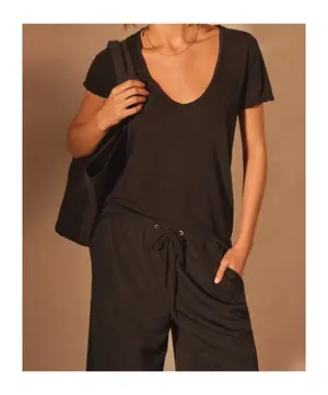JAMES PERSE Semi U-neck T-shirt