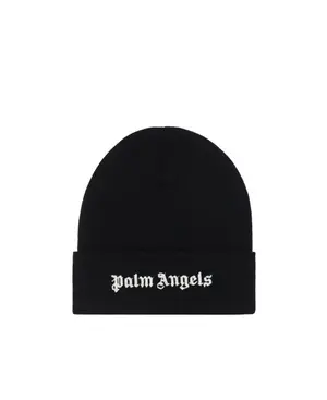 Palm Angels Logo Embroidered Knit Beanie