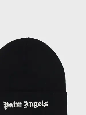 Palm Angels Logo Embroidered Knit Beanie