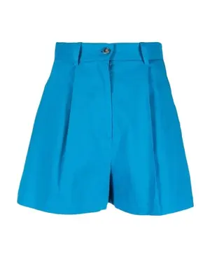 Pinko High-waist Pleated Shorts - Blue