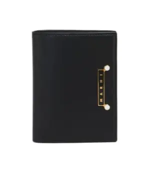 Marni Leather Envelope Bifold Wallet - Black