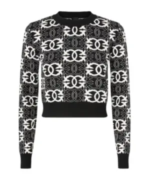 Pinko Geometric-pattern Sweater - Black
