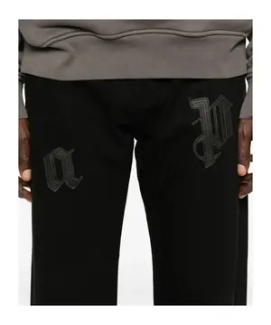 Palm Angels Logo Patch Straight Leg Jeans