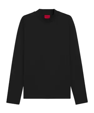 Hugo Boss Mock Neck Slim-fit T-shirt - Black