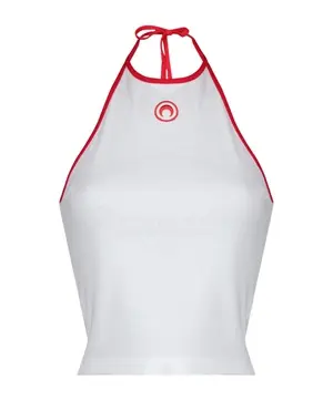 MARINE SERRE Moon Logo Halter Neck Tank Top