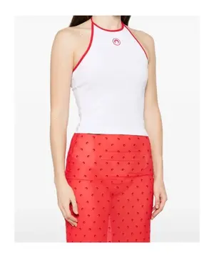 MARINE SERRE Moon Logo Halter Neck Tank Top