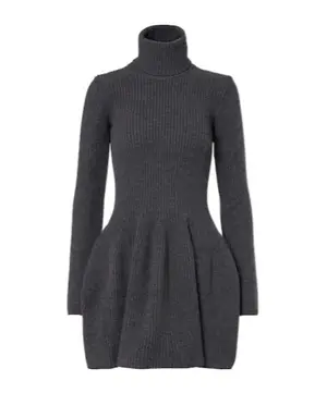 Magda Butrym Ribbed-knit Cashmere Minidress - Black
