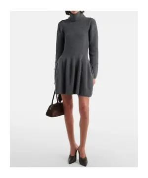 Magda Butrym Ribbed-knit Cashmere Turtleneck Minidress