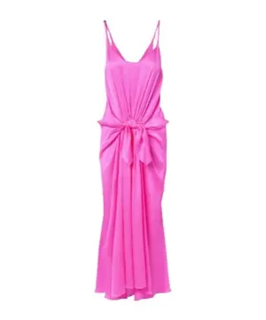 J.W.ANDERSON Gathered Silk Maxi Dress - Pink