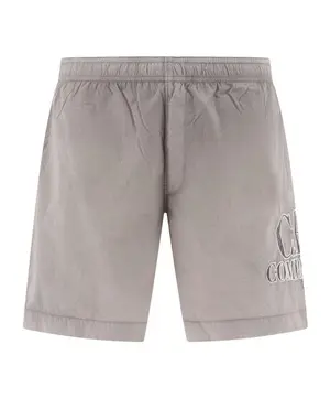 C.P. COMPANY Logo-embroidered Swim Shorts - Grey
