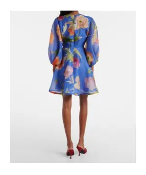 Carolina Herrera Floral Silk Organza Minidress