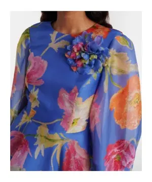 Carolina Herrera Floral Silk Organza Minidress