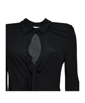 MSGM Draped Cut Out Detailed Shirt