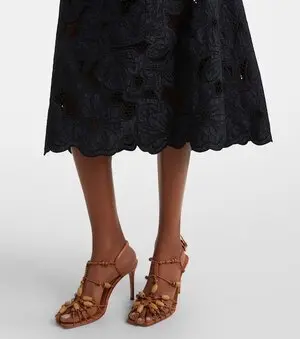 Veronica Beard Rosaura Floral Embroidered Denim Midi Dress - Black