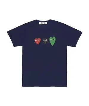 Play Comme Des Garcon Comme Des Garons Play Heart Printed T-shirt - Blue