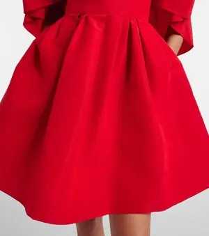 Carolina Herrera Fan Gathered Silk Minidress