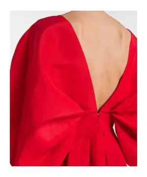 Carolina Herrera Fan Gathered Silk Minidress