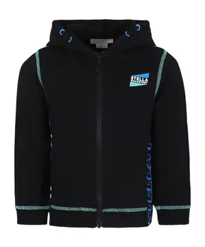 Stella McCartney Logo-print Contrast-stitch Hooded Jacket - Black