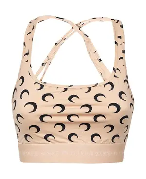 MARINE SERRE Pattern Printed Bra - Nude